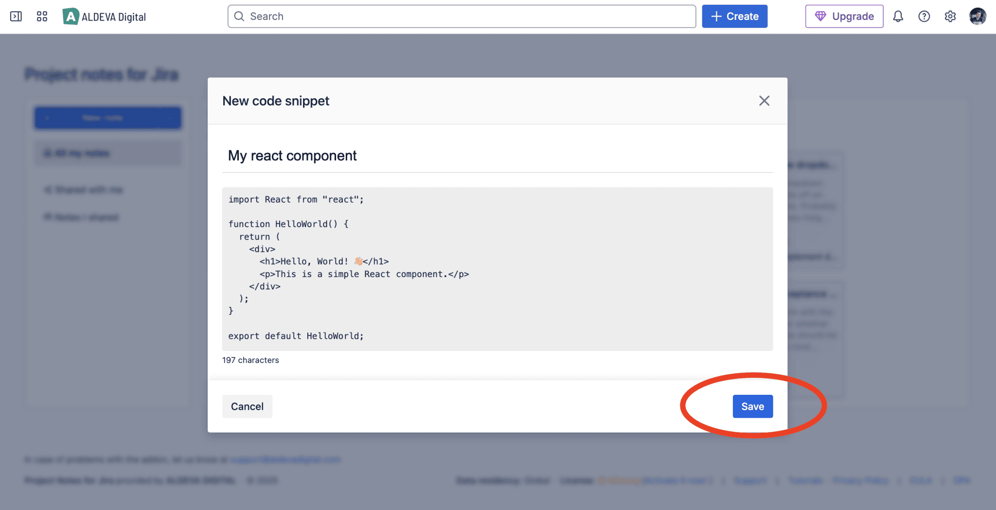 Creating a code snippet | ALDEVA Digital